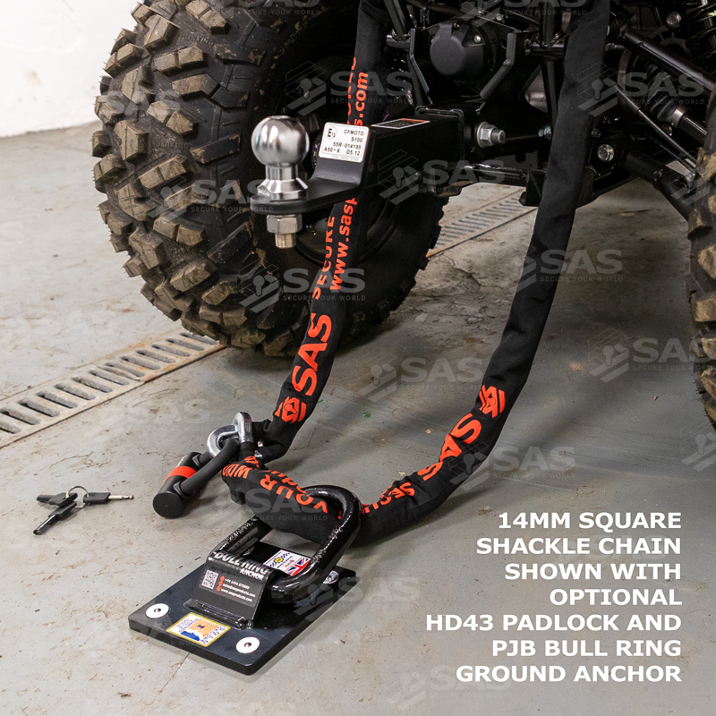 Heavy Duty 14mm Square Shackle Chain for Security - SAS Security Products