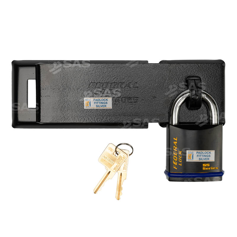 Federal Heavy Duty Steel Hasp and Padlock for Security - SAS Security ...